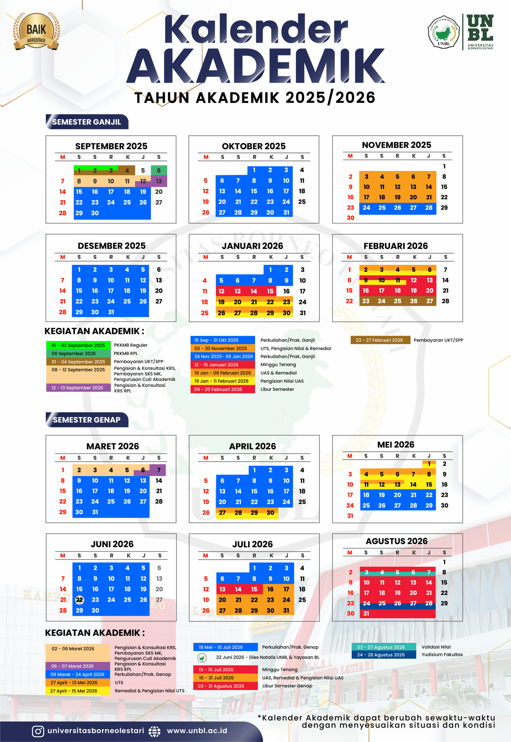 Kalender Akademik - UNBL